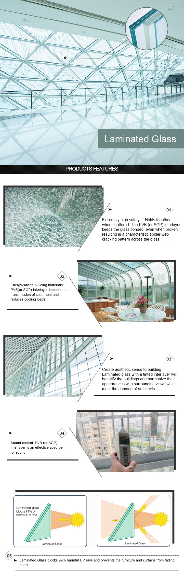 8.38mm reflective laminated glass for curtain wall